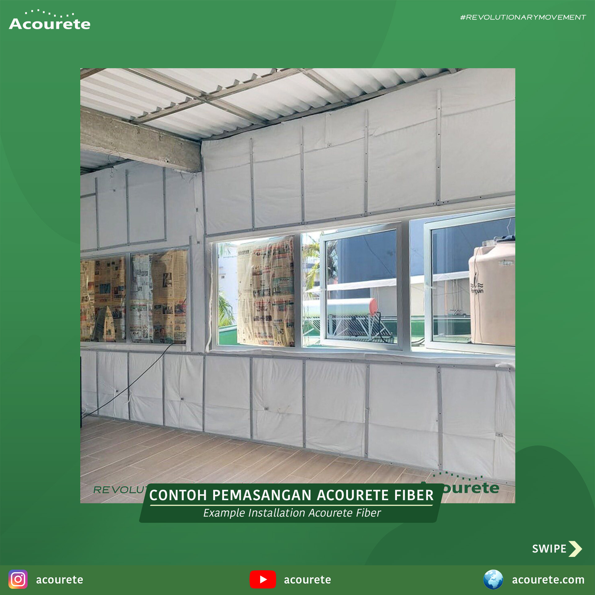 Contoh Pemasangan Busa Peredam Suara Acourete Fiber